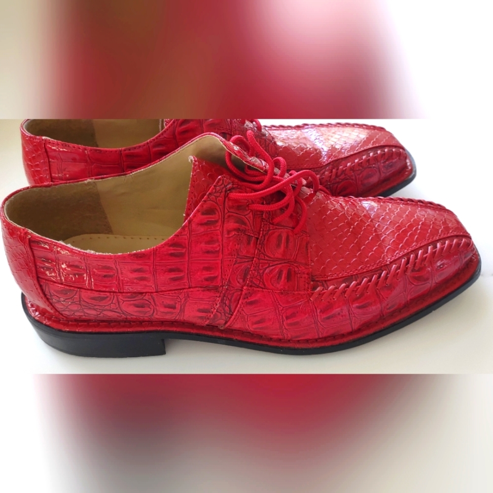 Sio Limited Edition Red Faux Crocodile/Snakeskin Patt… - Gem